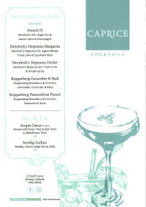 Menus | Caprice